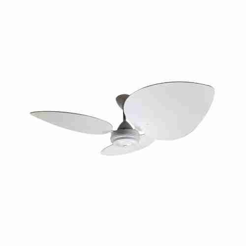 SOLENT HIGH BREEZE 100 MATT WHITE PALM LEAF MAHOGANY CEILING FAN | LITE-GLO